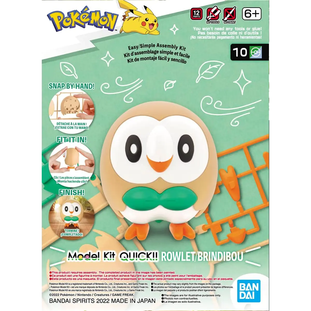 MODEL KIT POKEMON QUICK!! 10 ROWLET BANDAI HOBBY - Tienda Valhalla
