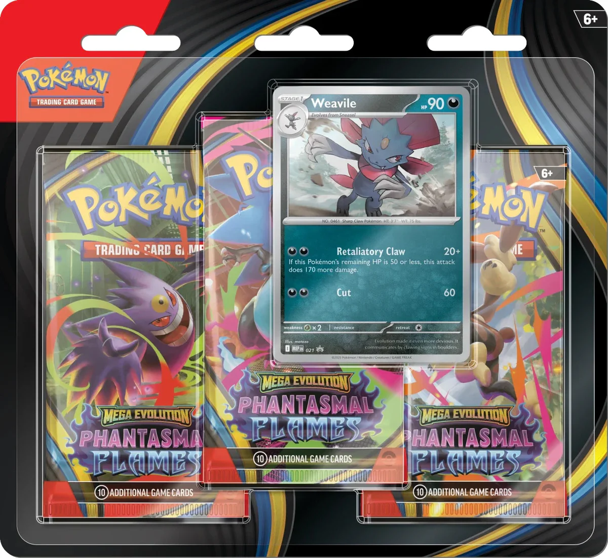Pokemon TCG: Mega Evolutions - Phantasmal Flames 3 Pack Blister ...